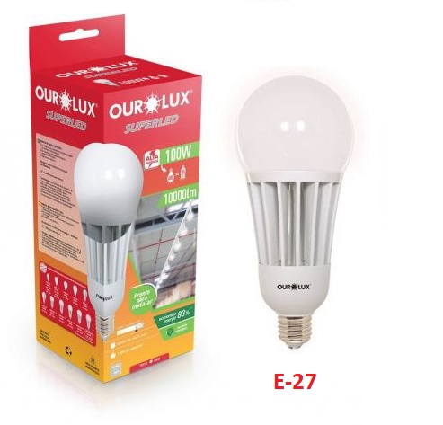 LAMPADA LED BULBO 100W BRANCA E27 OUROLUX